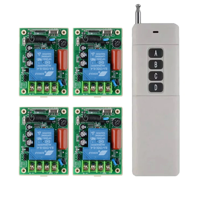 AC220V 30A Remote Control Switch Water Pump Motor LED Remote Controller ...