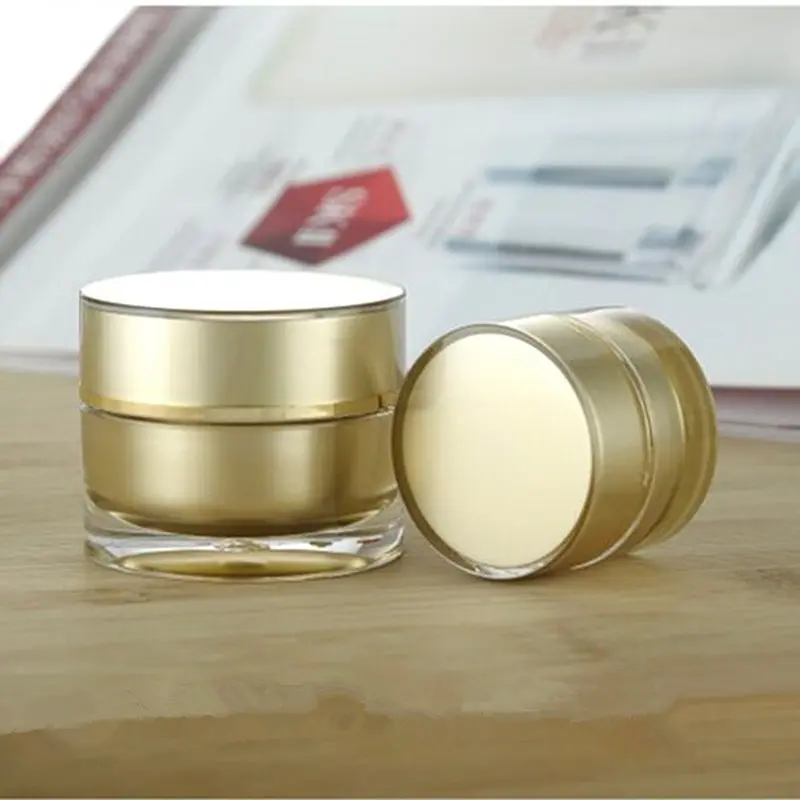 10pcs/Lot 5g 10 Grams Cream Jars Cosmetic Packaging Golden Acrylic ...