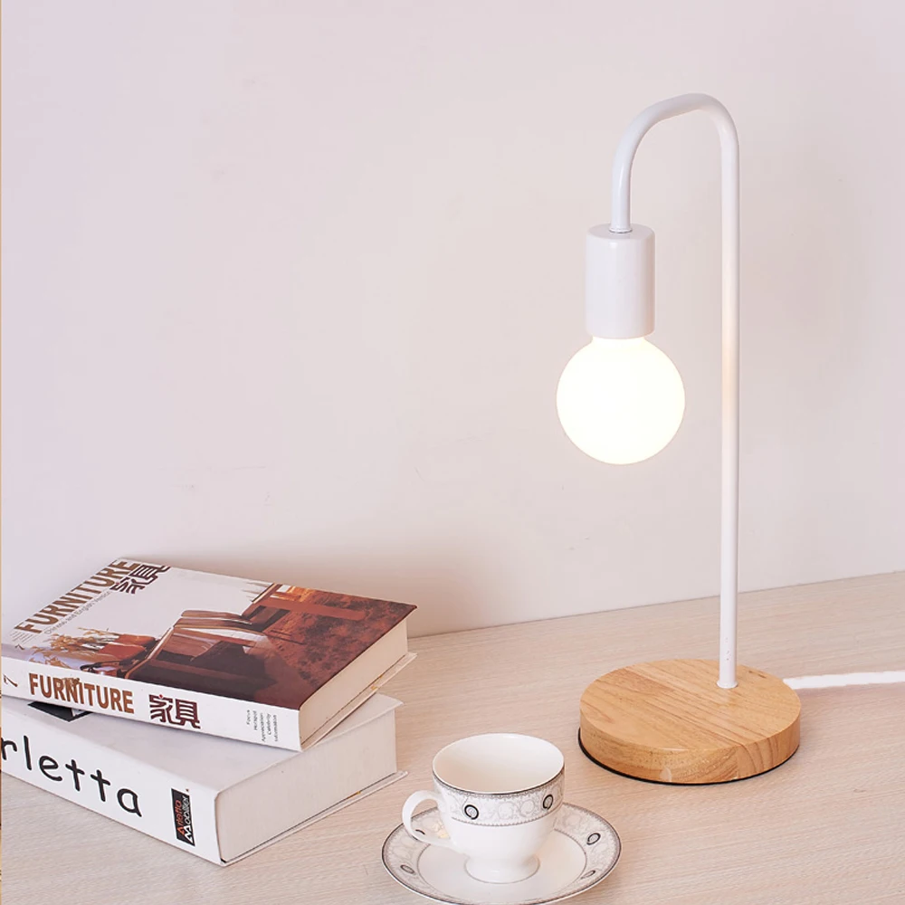 Produs Modern Table Lamp Simple Desk Lamp E27 Iron Wood Table Lights ...