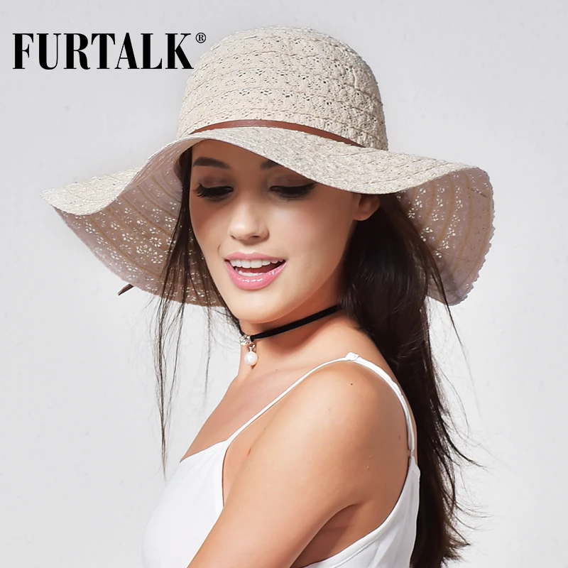 Acquistare Donne Cappelli S Furtalk Summer Hats For Women Fashion Design Women Beach Sun Hat