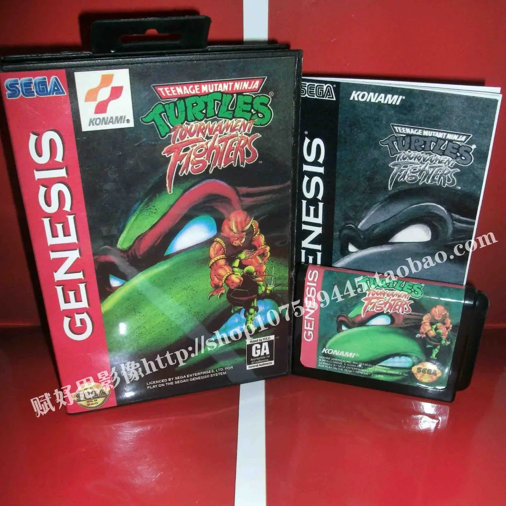 Sega MD game Turtles Fighters with Box and Manual for 16 bit Sega MD ...