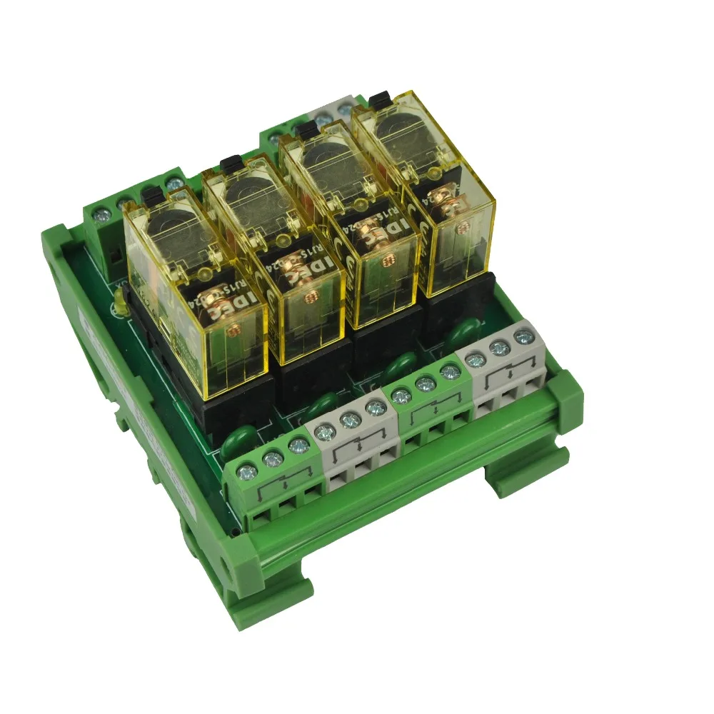 4 channel 1 SPDT DIN Rail Mount IDEC RJ1S Interface Relay Module ...