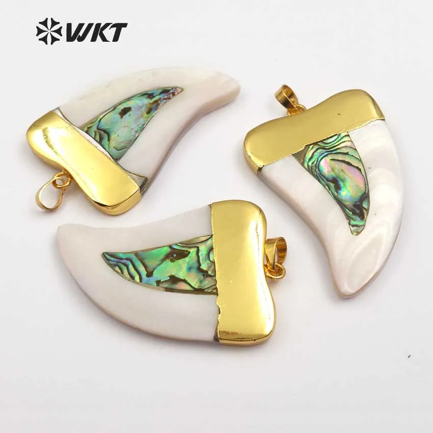 WT- P666 Stylish jewelry charm natural shell horn pendant gorgerous ...