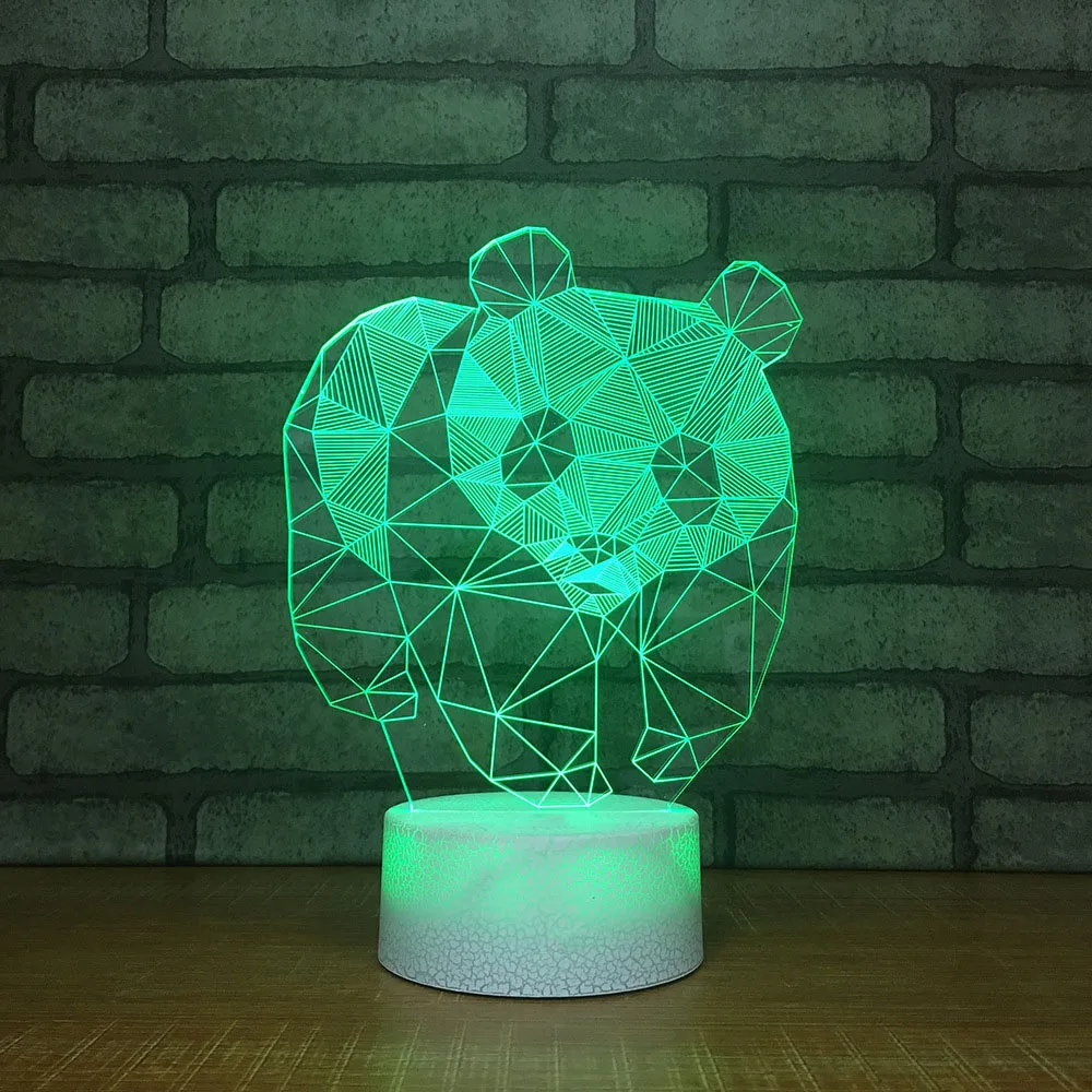 3D Lovely Panda Night Light For Kids Bedside Lighting Gift LED USB ...