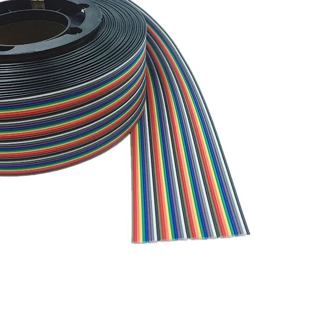 5M 10M 40 pin Flat Color Rainbow Ribbon IDC Cable Wire Rainbow Cable-in ...
