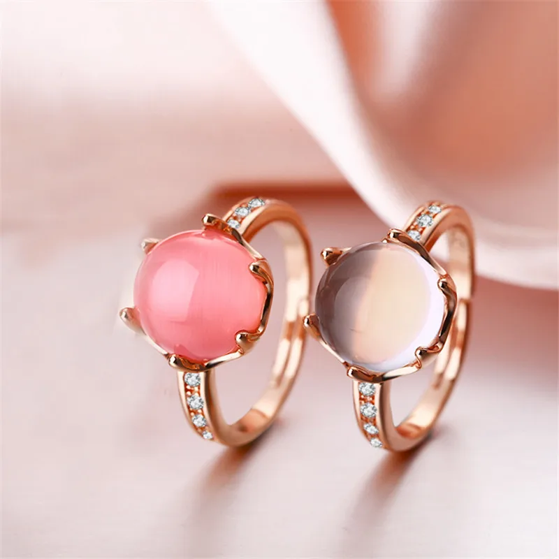 Moonrocy envío gratuito Color oro rosa CZ dulce Ross de cristal de ...