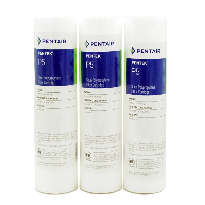 10" Spun Bonded Polypropylene Water Filter Cartridge Pentek 5 micron PP ...