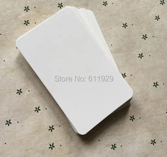 Free shipping 6x10cm,100 pcs a lot 350 gsm blank white paper card ...