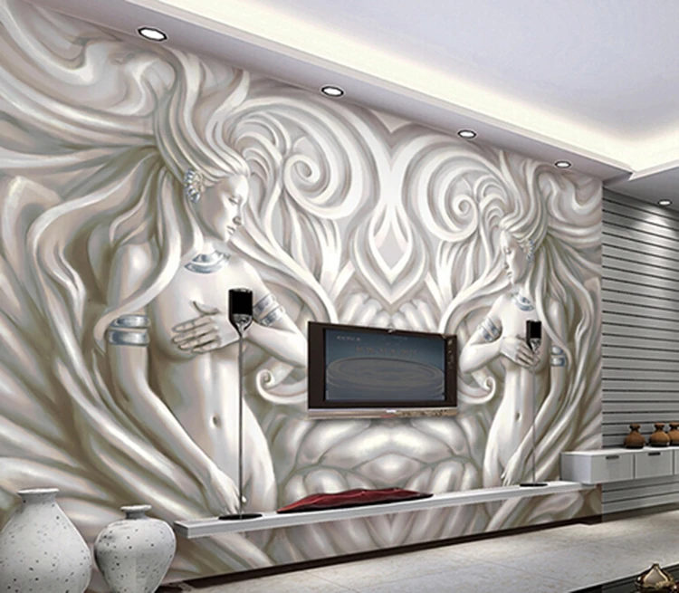 3d Papel De Parede Embossed Ciment Sexy Lady 3d Wall Murals Wallpaper For Living Room Tv