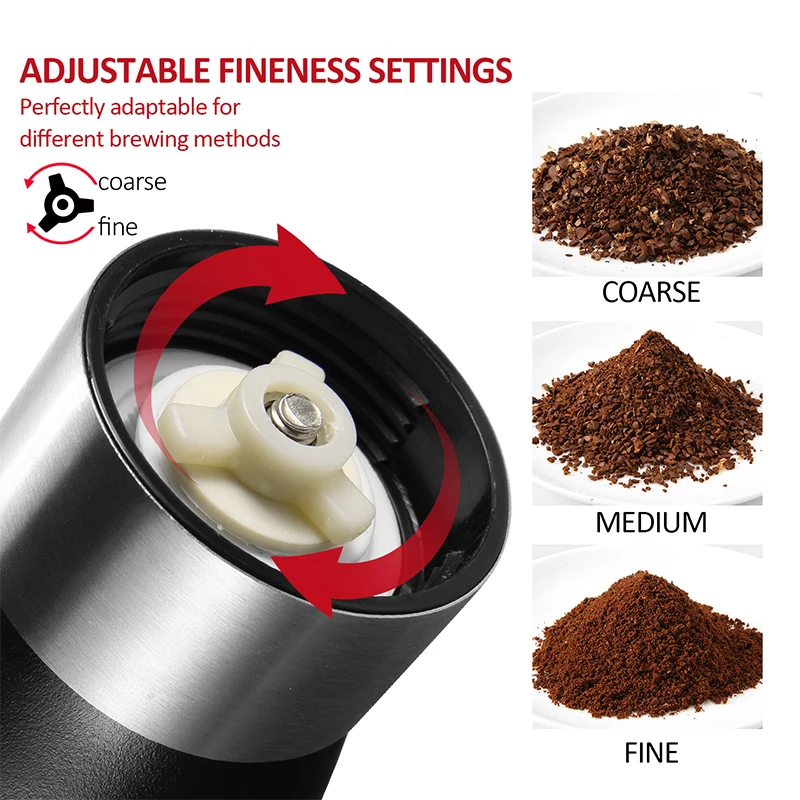 Simple Manual Coffee Grinder - Portable, Modern Design with Steel Ring ...