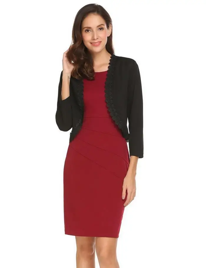 Meaneor Vinatge, 3/4 рукав, женский Болеро, верхняя одежда, сексуальный ...