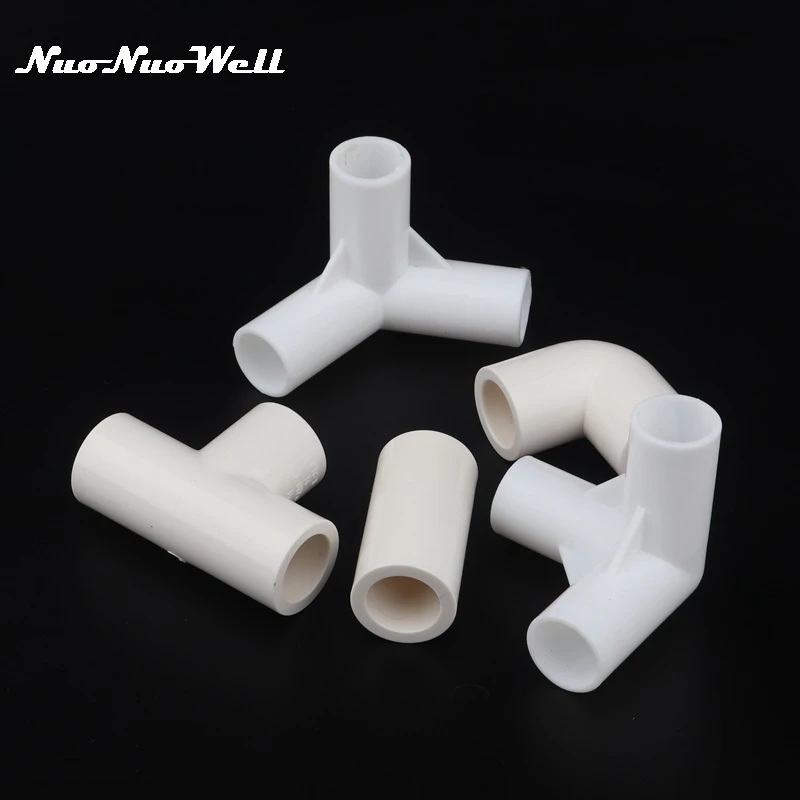 3pcs 16mm Pvc Straight Elbow Tee Connector Four Way Joint 90 120 Degree ...