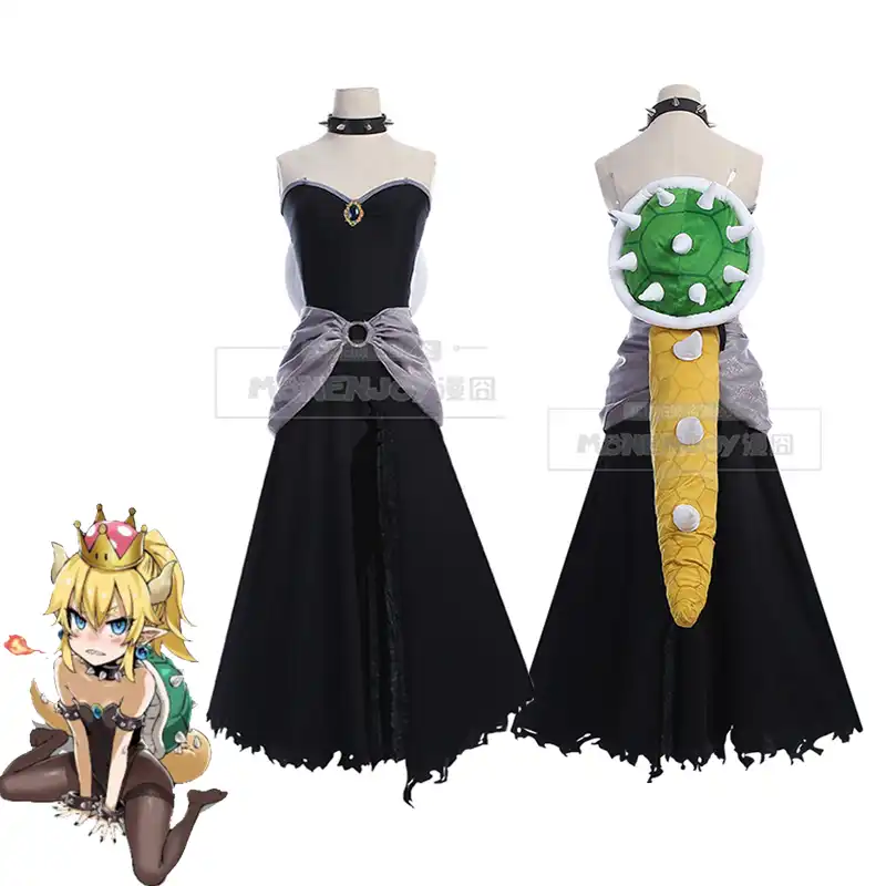Super Mario Bowsette Cosplay Costume Bowser Cos Mario Princess Toadstool Peach Cosplay Latex