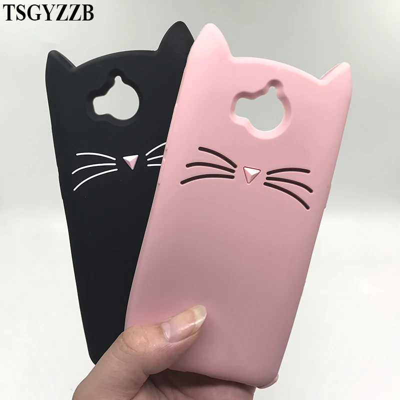 Soft Silicone Cat Phone Case For Huawei P8 Lite 2015 2016 Cute Cat Ears ...