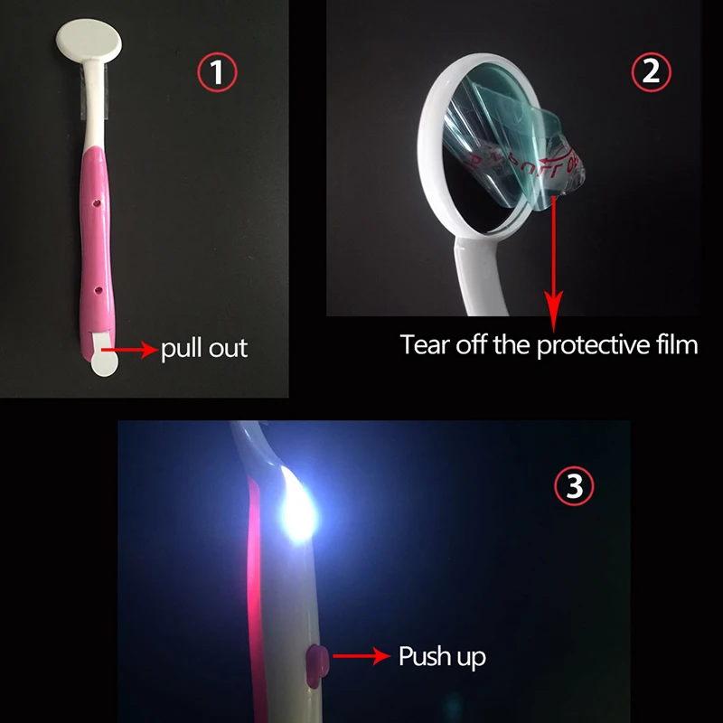 1 PCS Teeth Mirror with LED Light Dental Oral Mirror Dental Mouth ...