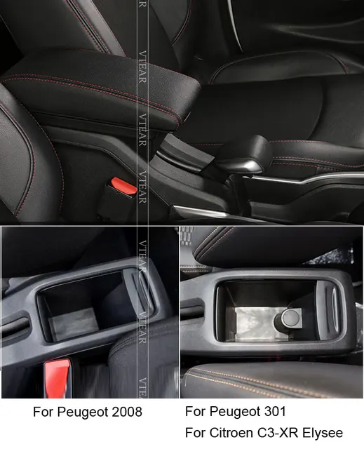 For Peugeot 2008 301 c Elysee armrest interior leather arm rest USB car styling storage box car center console parts accessories AliExpress 34