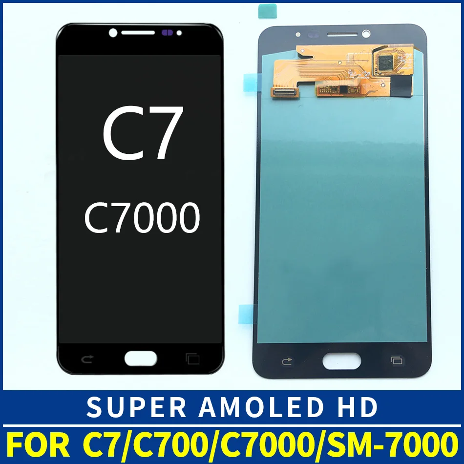 Pantalla OLED LCD para SAMSUNG Galaxy C7 pantalla LCD C7000 digitalizador de pantalla táctil ...