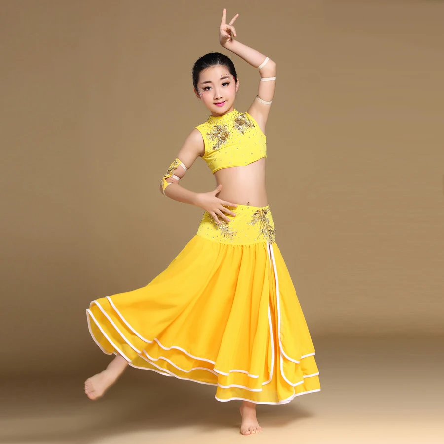 Kids Stage Performance Belly Dancing Clothes Oriental Outfit Top and ...
