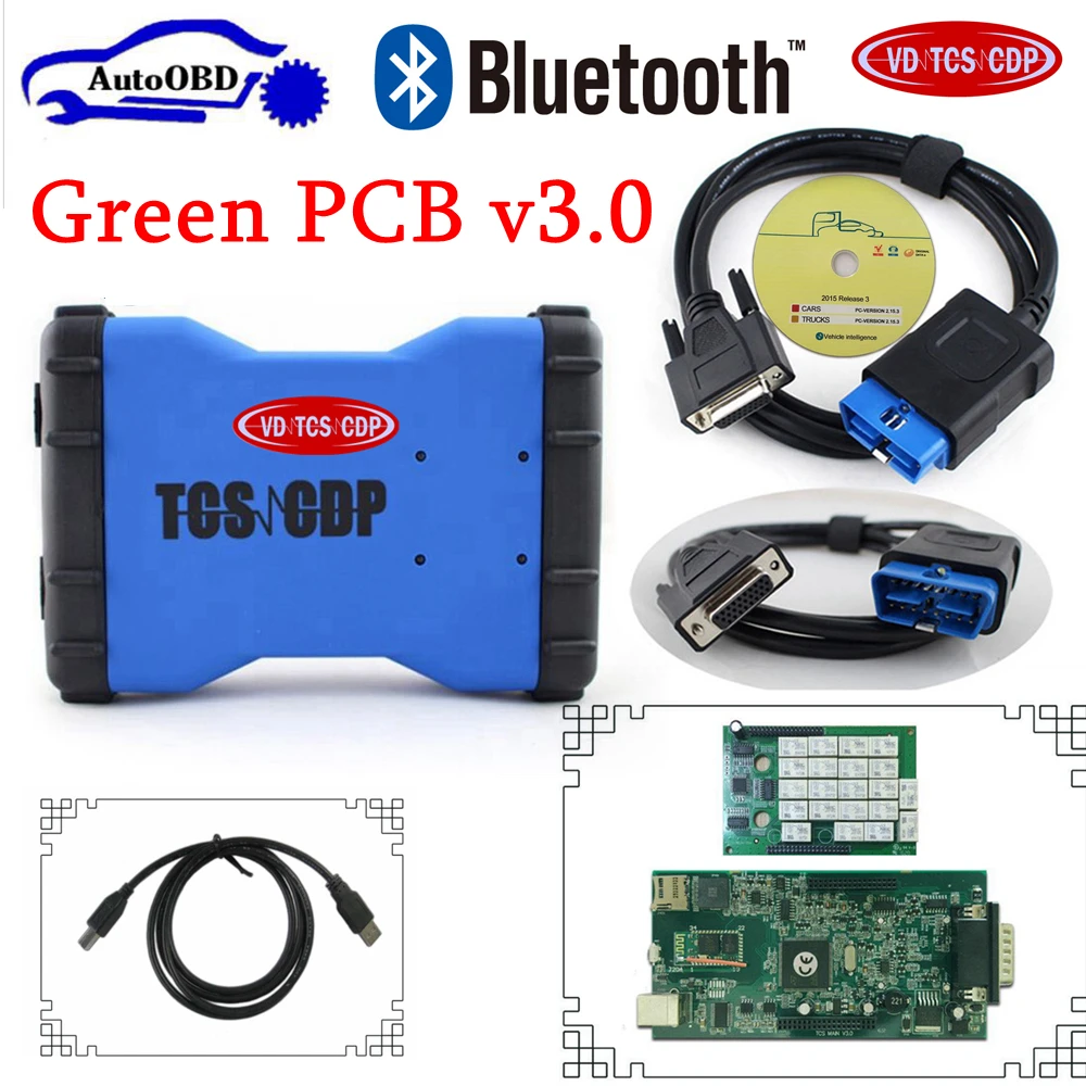 Green pcb v3.0 Board VD TCS CDP PRO Plus 2015.R3 with keygen Can Do ...