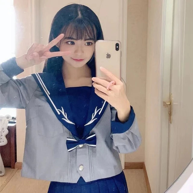 Cute Teen Uniform Selfie