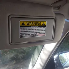 10x6cm Vehicle Interior Safety Warning Sticker Sun Visor Window Graphic ...