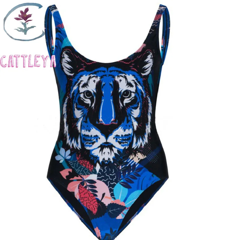 One Pieces 2018 New Women Swimsuit Print Tiger Push Up One Pieces ...