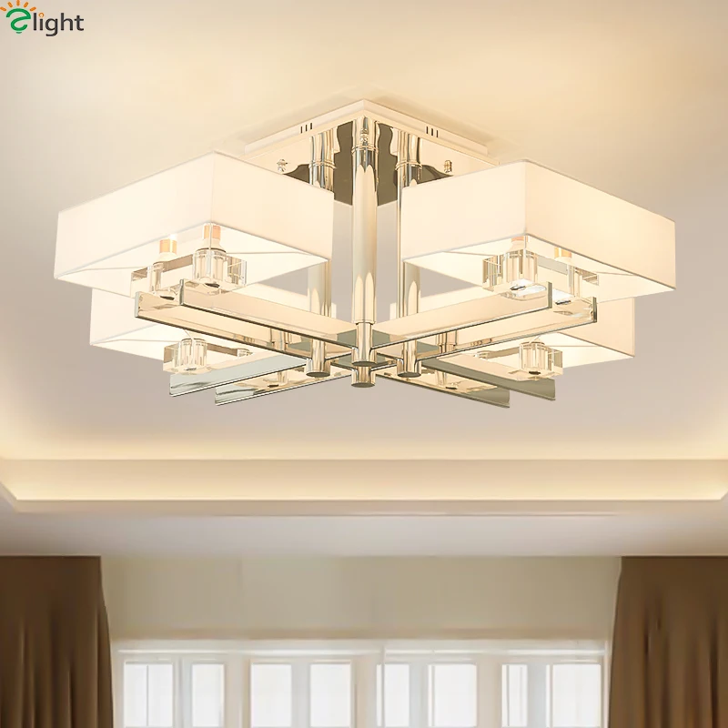 Luces de techo Led cromadas modernas para sala de estar, lámpara de ...