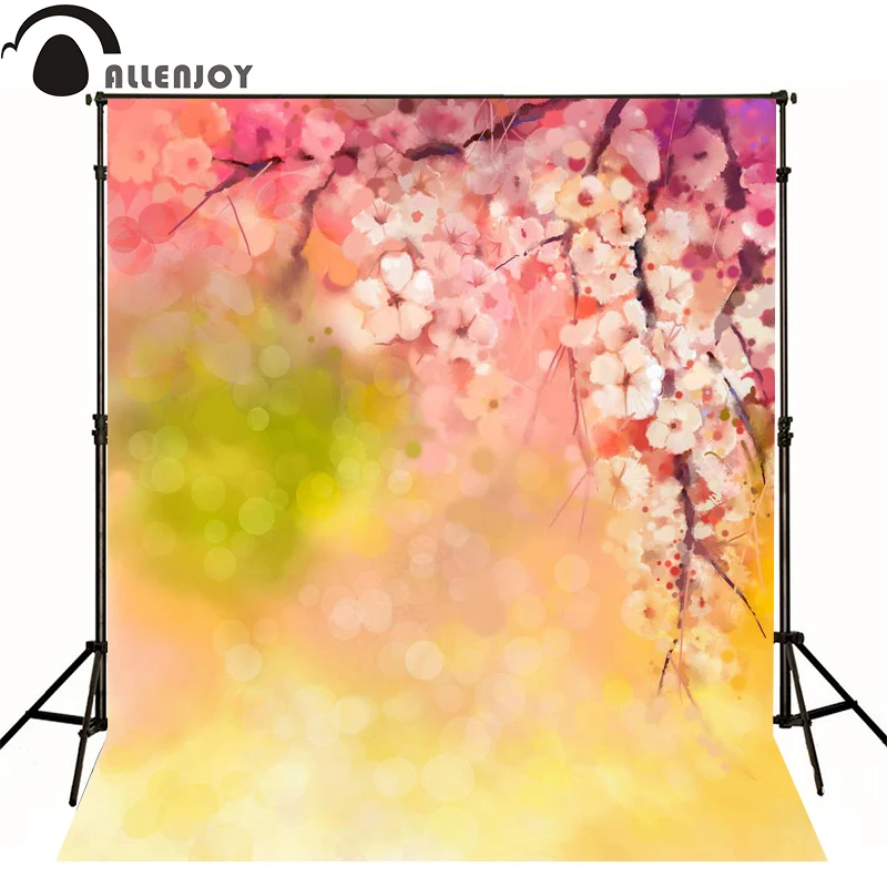 Allenjoy flower bokeh photography backdrops Chinese style yellow photo ...