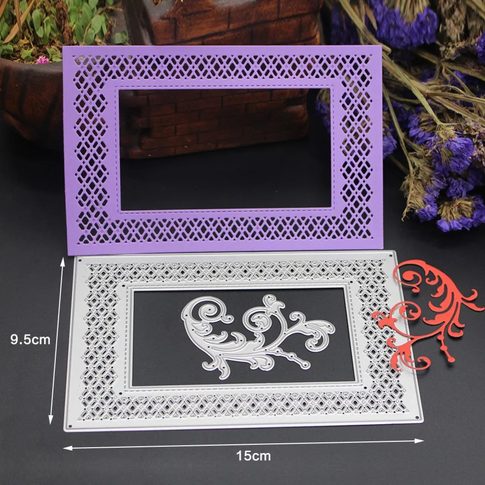 Flower Square Frame Metal Cutting Dies Scrapbooking Embossing Dies Cut ...