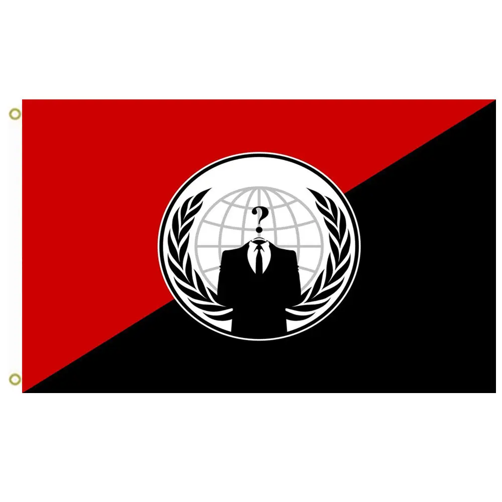 Anonymous Anarchist Alternative flag Anonymous Flag Banner metal holes ...
