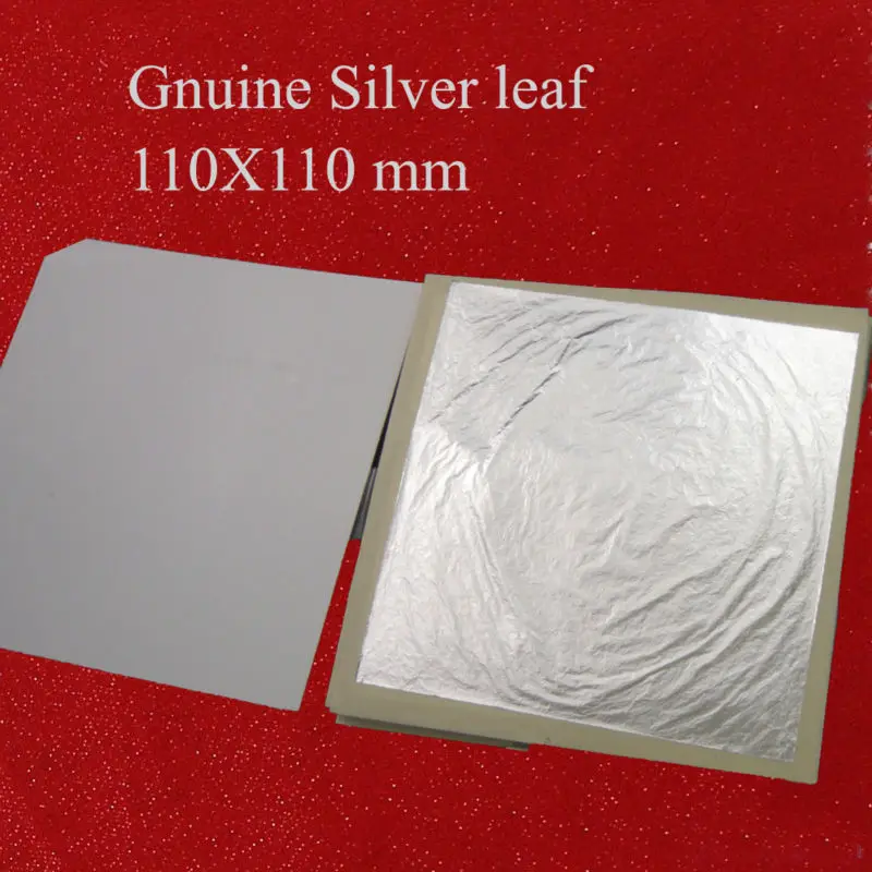 100 folhas 11x11cm folha de prata genuína real pura 99.99% prata|Papel ...