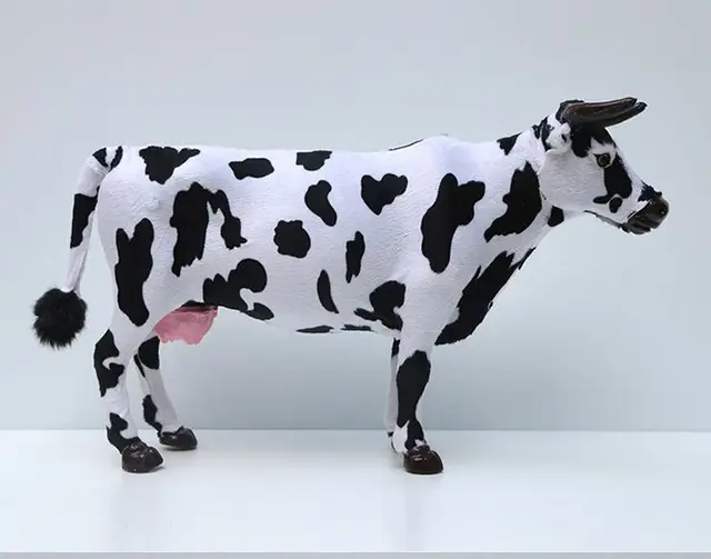 simulation cow hard model polyethylene&furs dairy cattle craft prop ...