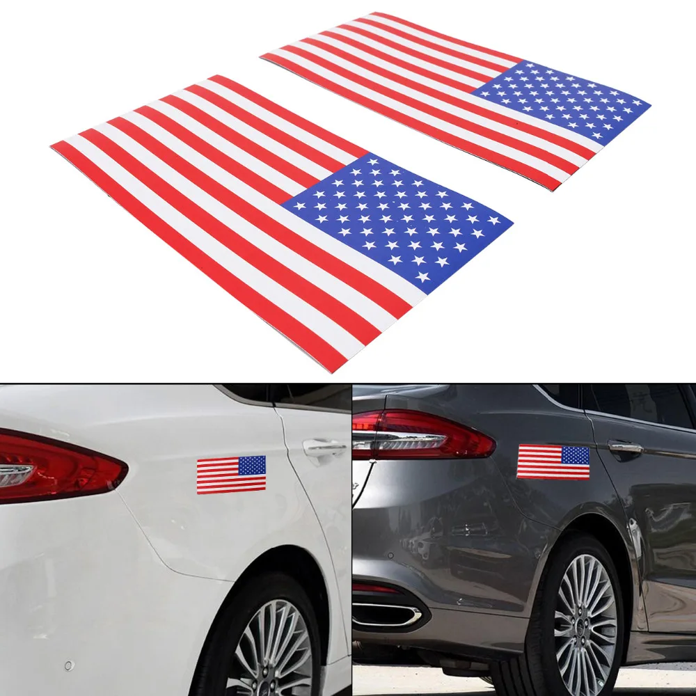 2PC 7.5x4'' Removable Magnetic Signs United State Flag American Flag ...