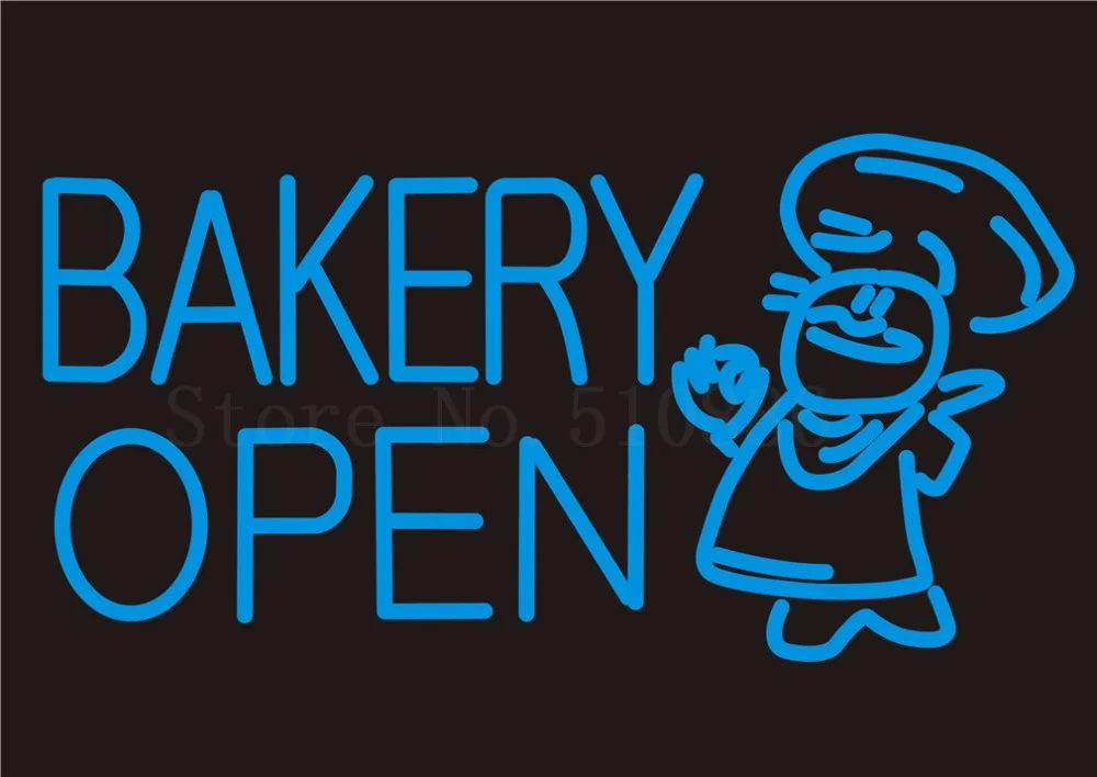 Custom Signage NEON SIGNS Bakery Open Cake Bread Chef Business BAR PUB ...
