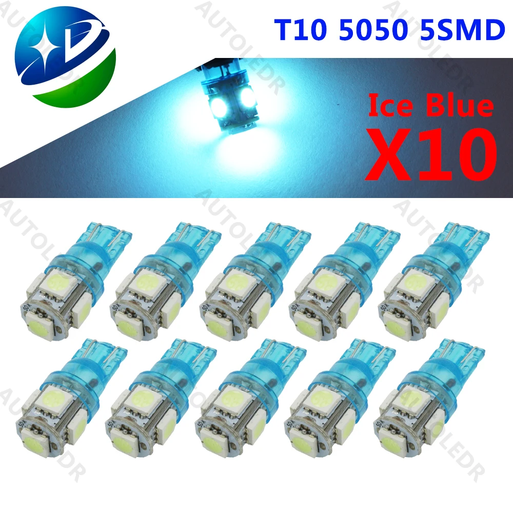 Aliexpress.com : Buy 10pcs T10 led bulb 5 SMD 5050 LED T10 W5W 194 168 ...
