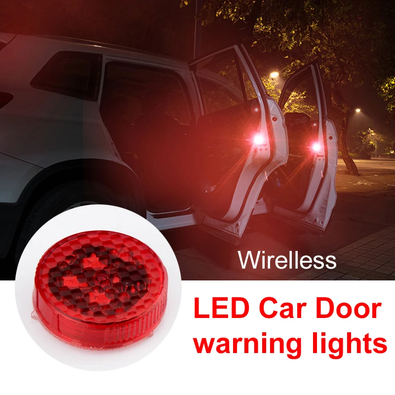 OKEEN 4Xwireless Red LED Car door warning light opened Safety magnet ...
