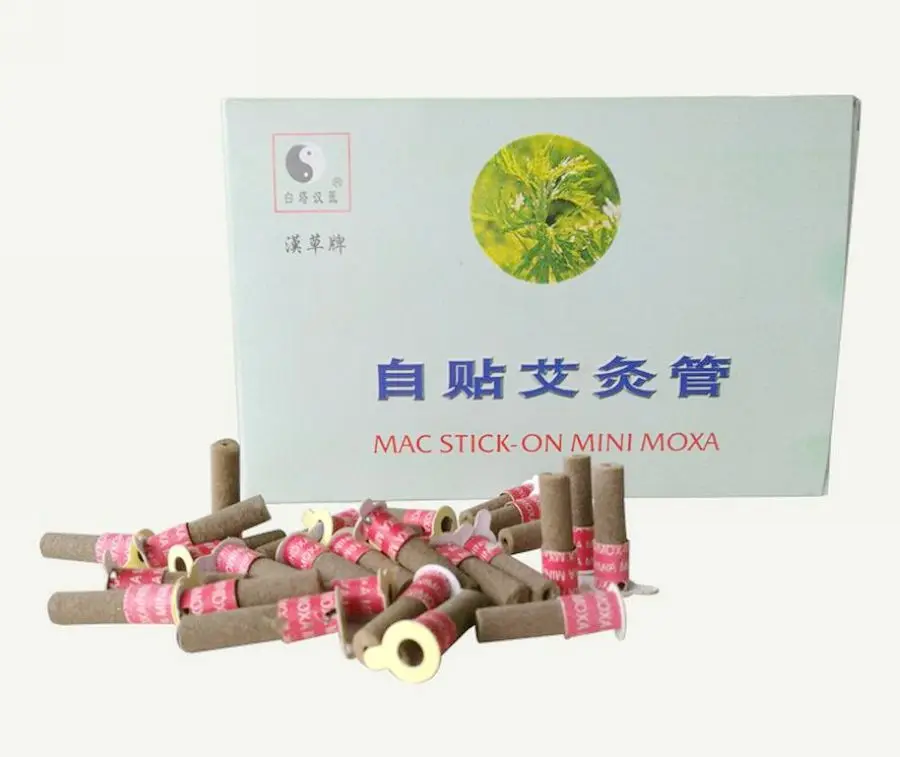Mini Moxa Stick Smoke Smokeless Moxa Tube Self adhesive body massage ...