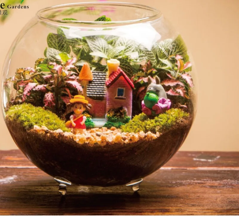 Pecera-redonda-de-cristal-para-acuario-decoraci-n-del-hogar-para-peces ...