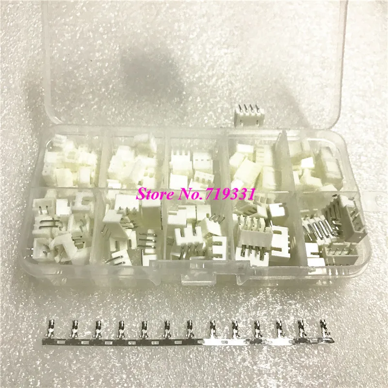60 Kit in box XH 2.54mm Pitch 2/3/4 pin Male & Female Right Angle ...