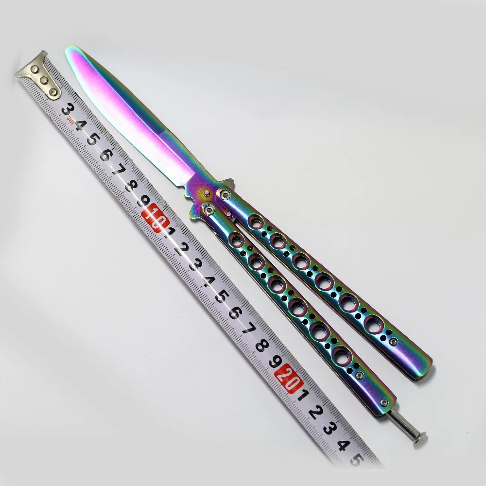 Stainless Steel Training Colour Knife Butterfly Blades Balisong Folding ...