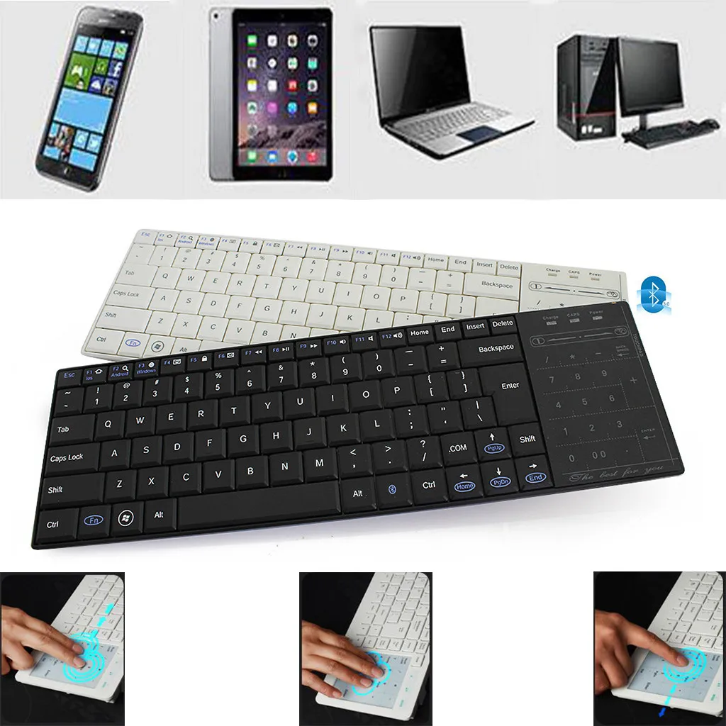 Wireless MultimediaKeyboard Dual Bluetooth ModeDigital Touchpad ...