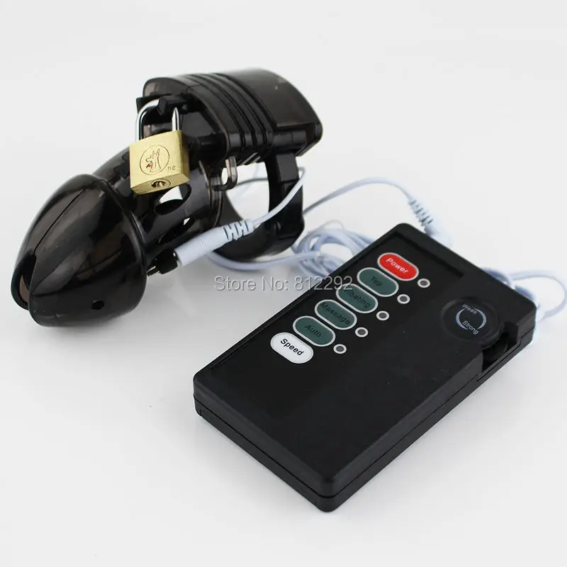 Male Electro Cock Cage Adult Game Play Electro Lockdown Estim Black