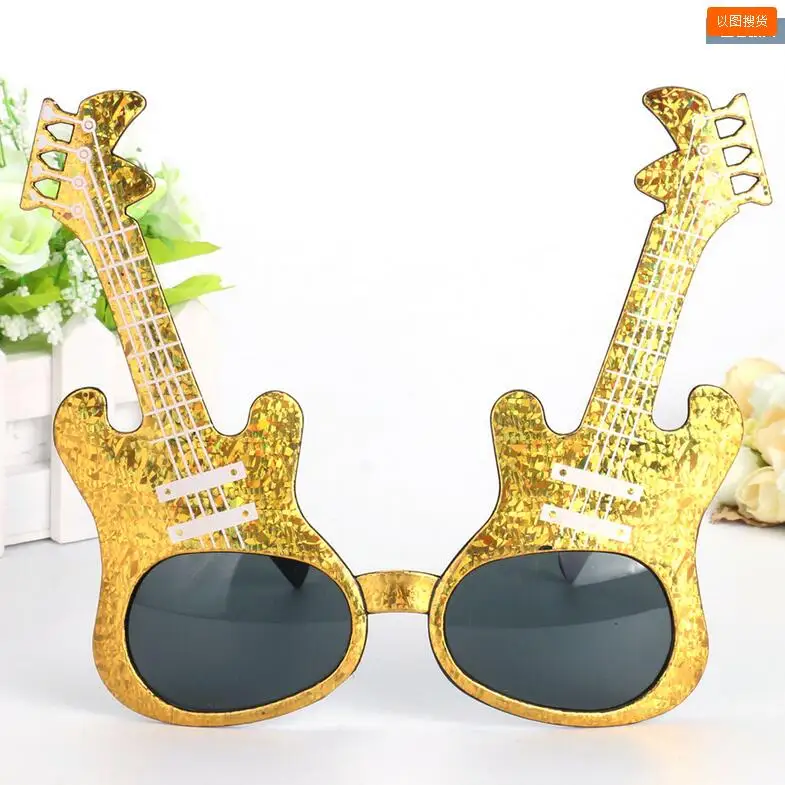 Decorated Guitar Costume Glasses Night Party Favors Eyewear Dress Accessories Photobooth Props