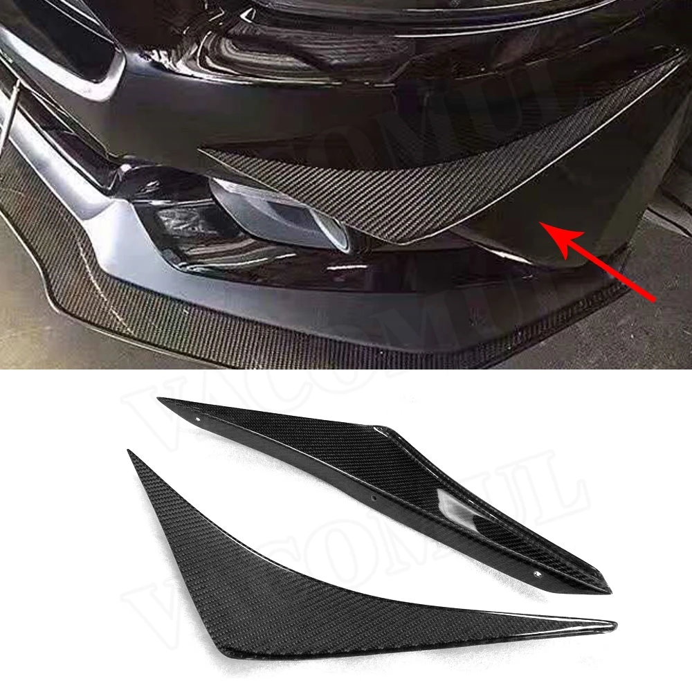 Car Carbon Fiber Front Bumper Splitters Side Shark Fins Canards for ...