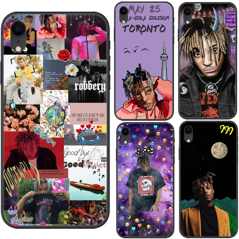 Juice WRLD 999 Heart Black Soft silicone TPU Phone Cases For iPhone X ...