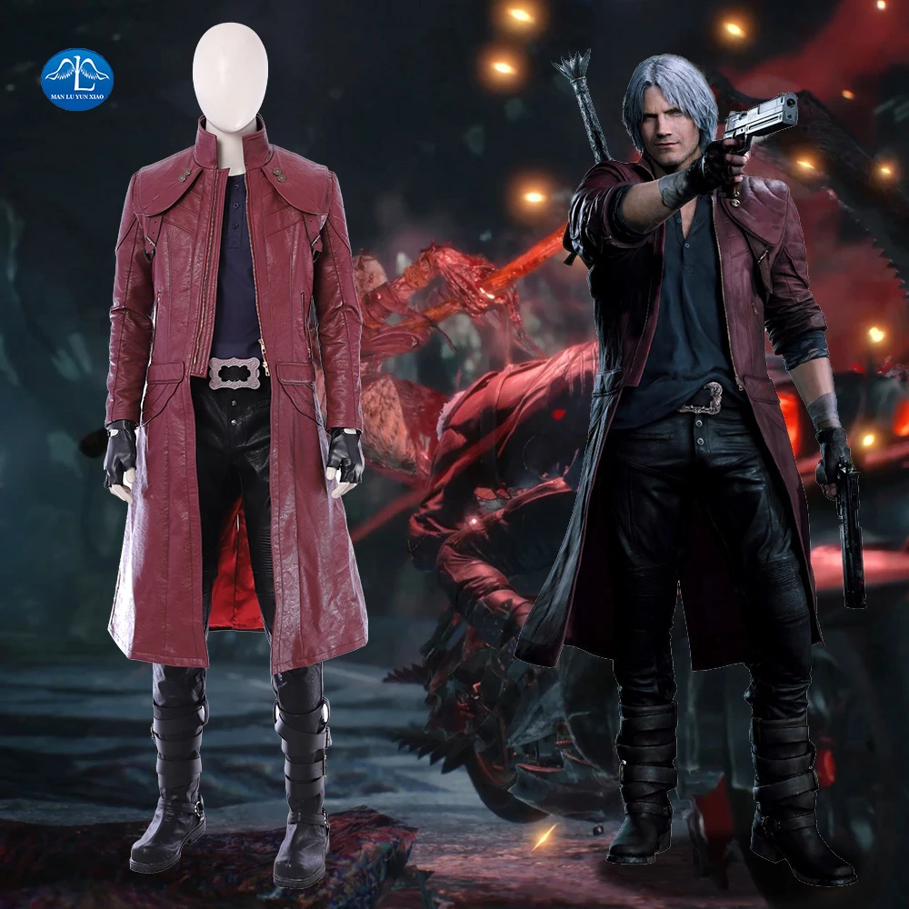 New Game DMC Devil May Cry 5 Costume Dante Cosplay Costume Deluxe ...