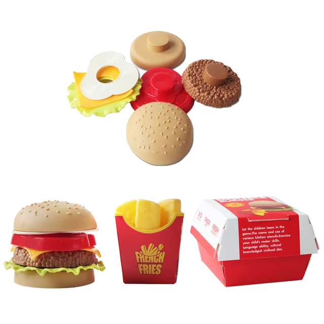 Children Simulation Food Toys Pretend Play Hamburger French Fries ...