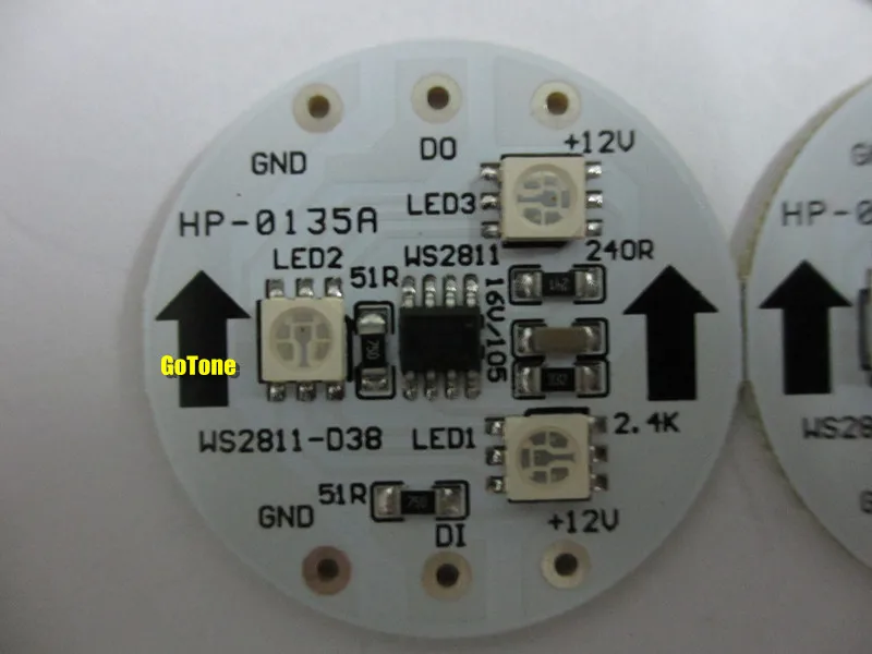 10 개 50 미리메터 PCB 회로 보드 WS2811 3x5050 SMD Led가 빛 풀 컬러 Ced 스포트 라이트 남성 보드 ...