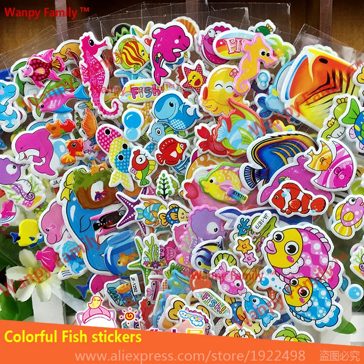 Aliexpress.com : Buy 10 sheets/set Sea World Fish stickers,Cute fish ...