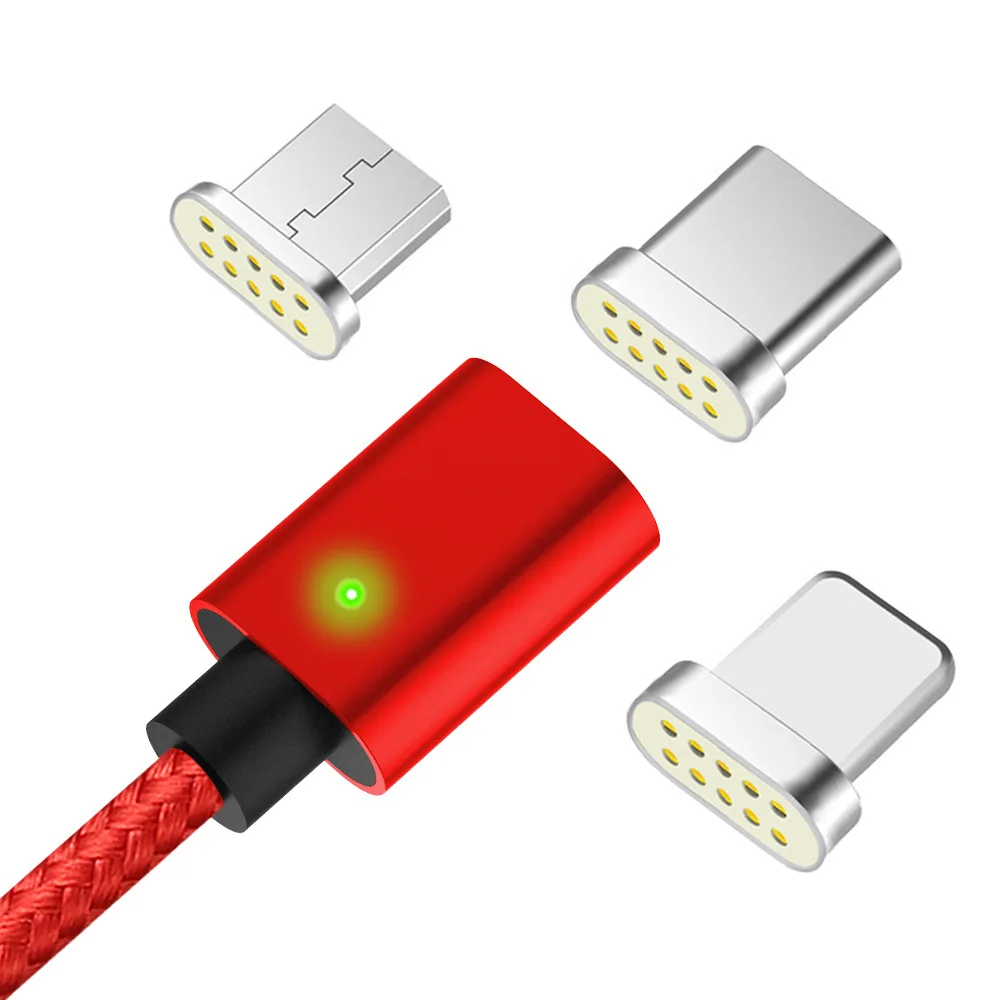 3 In 1 Magnetic Usb Cable For Lightning 8 Pin Type C Usb Faster Charger Data Transfer 1m Micro